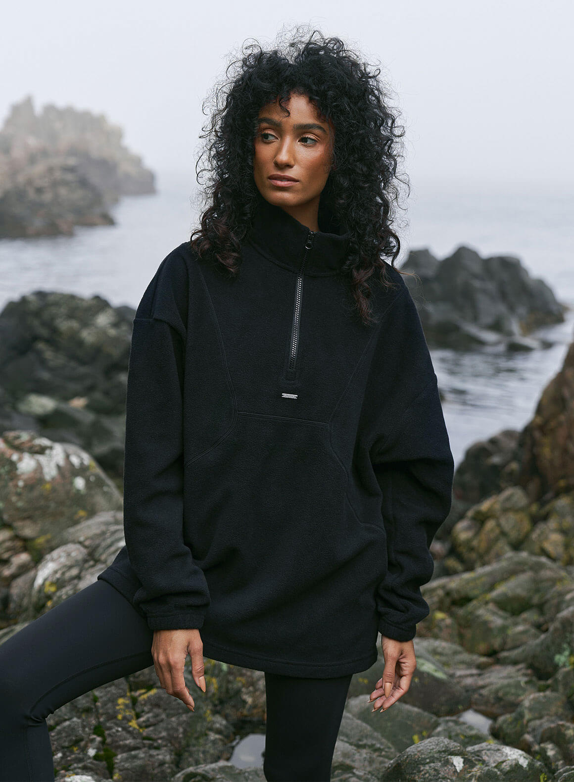 Black Fleece Half Zip – AIMN NZ