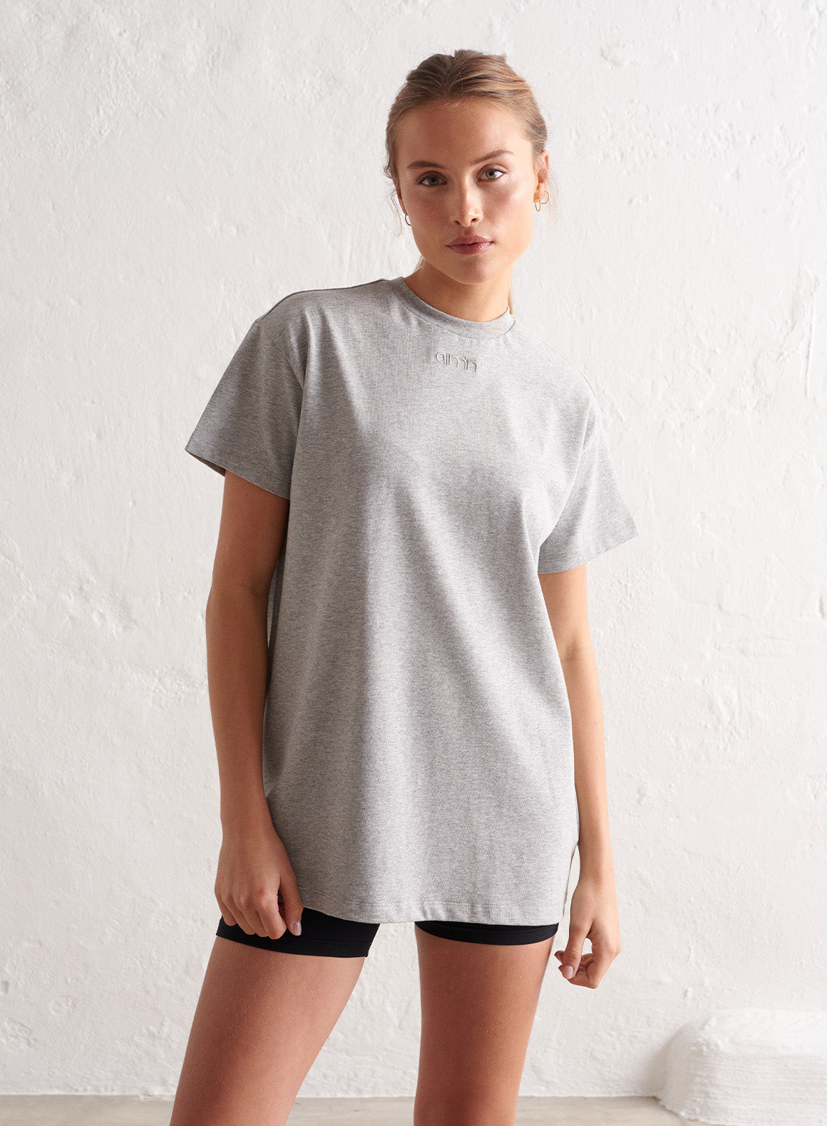 Grey Melange Boyfriend T-shirt – AIMN NZ
