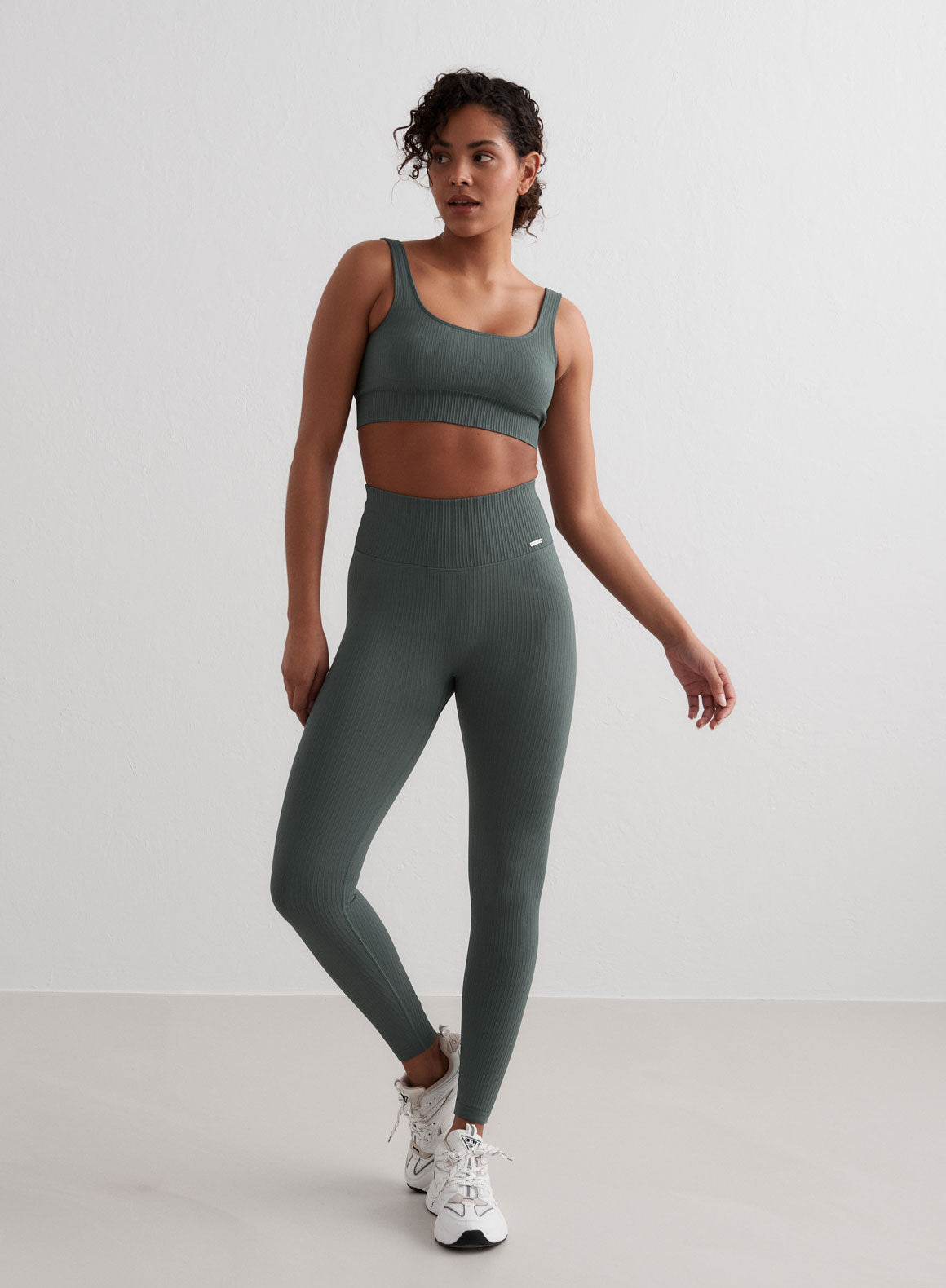 Sage Ribbed Seamless Tights – AIMN NZ