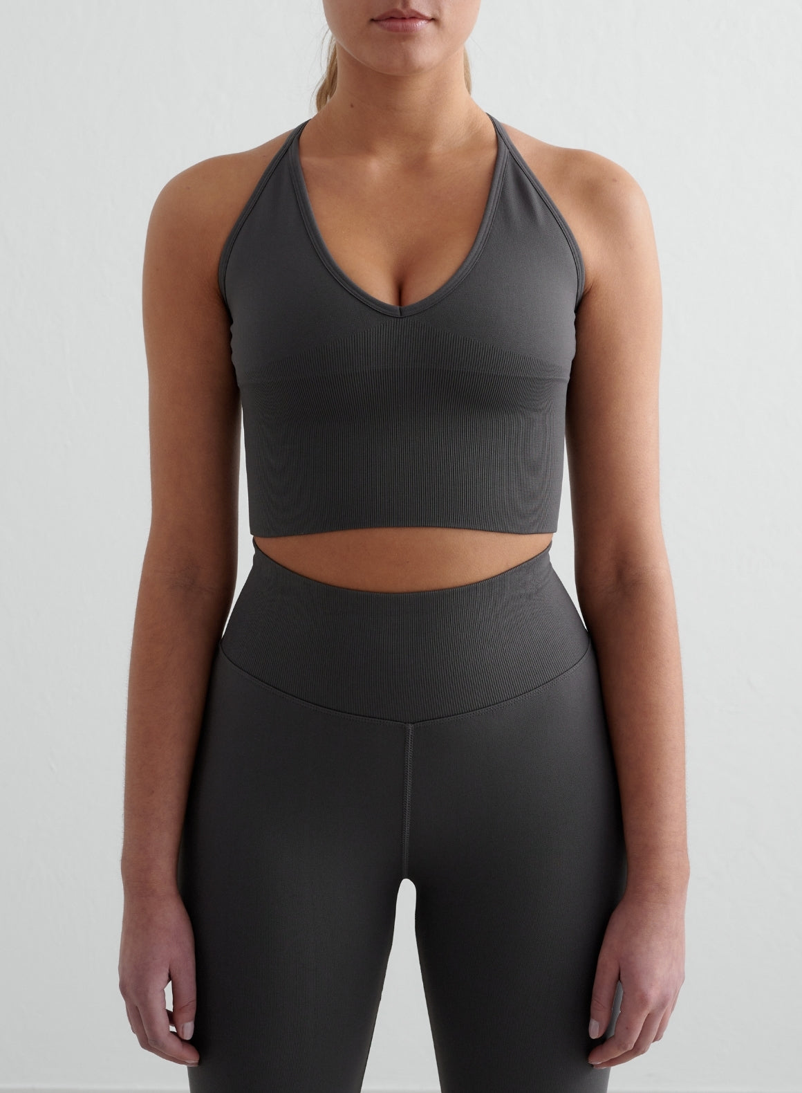 Shadow Grey Shape Seamless Cross Back Bralette – AIMN NZ