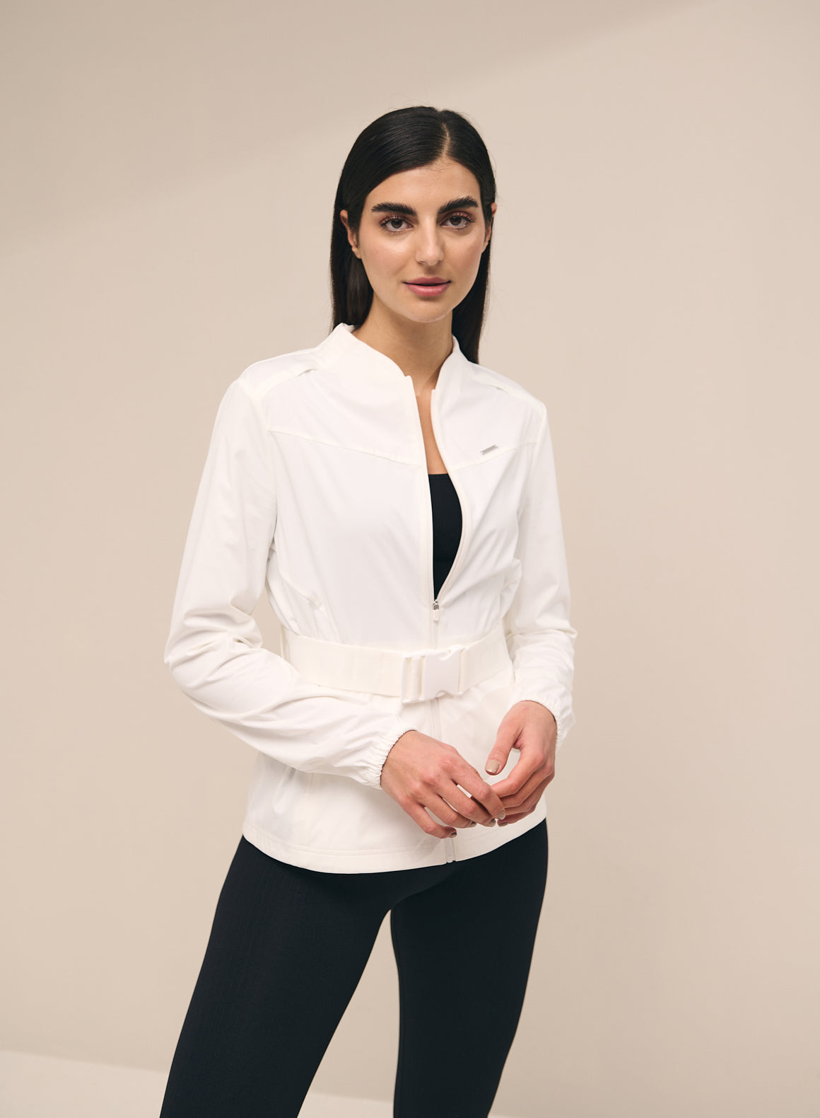 White Softshell 4-Way Stretch Jacket – AIMN NZ